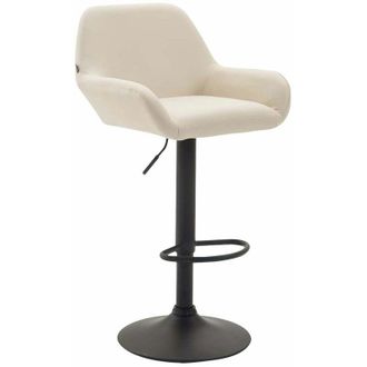 Clp Tabouret de bar Braga similicuir avec pied en m&eacute;tal Cr&egrave;me Noir