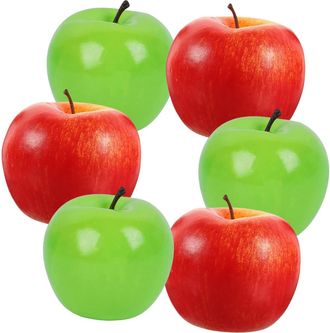 BESPORTBLE K&uuml;nstliche Apfelmodelle aus Schaumstoff 6 St&uuml;ck Realistische Rote und Gr&uuml;ne Dekorationsfr&uuml;chte f&uuml;r Tisch und Foto Requisiten Bruchfest und Wetterbest&auml;