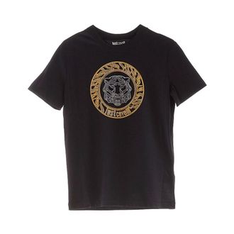 Just Cavalli T-Shirt Leopardo Cristalli - - Tops - Damen - Schwarzk - XL