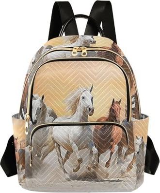 Mnsruu Mini sac à dos pour femme - Chevaux au galop - Petit sac à dos tendance - Sac à dos décontracté, Multi64, M