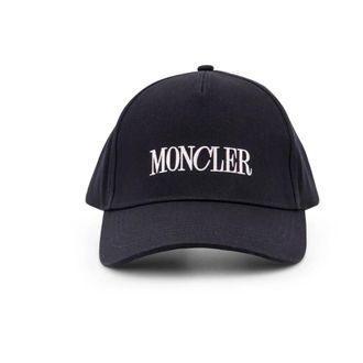 Moncler Homme, Accessoires, Noir, Taille: ONE Size Casquette en coton avec logo brod&eacute; et bride ajustable