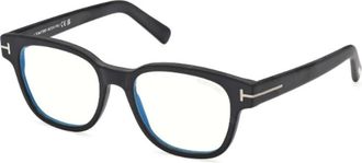 Tom Ford unisex, Accessoires, Noir, Taille: 52 MM Blue Block Square Opticals