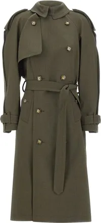 Victoria Beckham Philippa Trench Coat - Femme - Manteaux - Vert - Taille: 38 FR