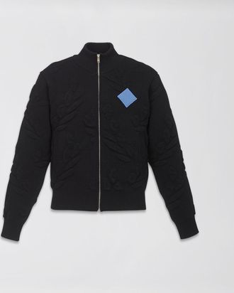MCM Laurel Cardigan aus extrafeiner Wolle mit Reissverschluss BLACK WOOL