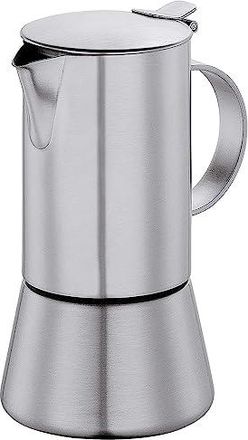 cilio AIDA Espressokocher 4 Tassen | Edelstahl matt | für alle Herdarten, auch Induktion geeignet | Ø 9cm, H:17,5cm | italienische Kaffeemaschine | Cafetera