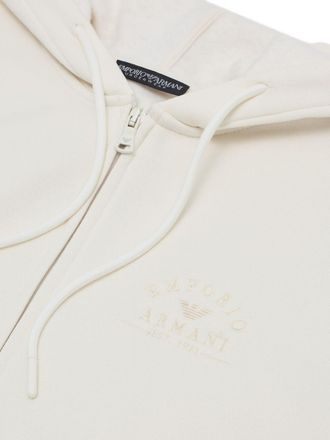 Emporio Armani Embroidered Logo Hoodie - White