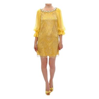 Dolce & Gabbana 3/4 Sleeve Sheath Dress - - Dresses - Damen - Gelb - XS