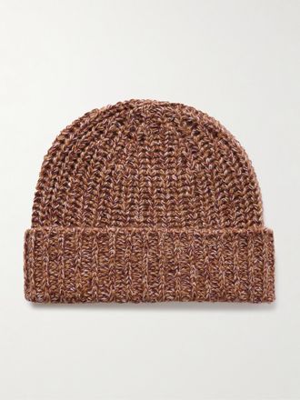 Johnstons of Elgin Beanie Aus Geripptem Kaschmir - Braun