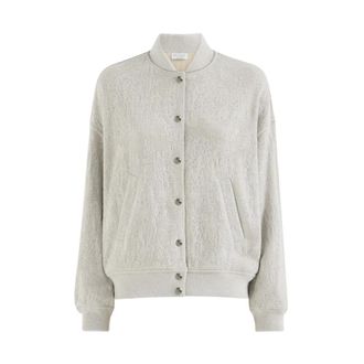 Brunello Cucinelli Flower Lace Jersey Sweater - - Jackets - Damen - Grau - S