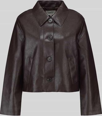 s.Oliver Red Label Regular Fit Kunstlederjacke mit Umlegekragen