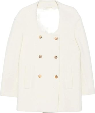 Malo Manteau Double-Boutonnage - Femme - Manteaux - Blanc - Taille: 36 FR