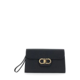 Ferragamo Femme, Sacs, Noir, Taille: ONE Size Vara Leather Pouch