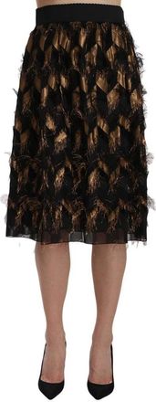Dolce & Gabbana Femme, Jupes, Multicolore, Taille: 38 FR Jupe Midi Bicolore en Soie