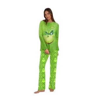 Generic Le Grinch Pyjama Noel Famille De Grinch Couple Hiver Coton The Pull Enfant Noël Adulte Vetement Costume Deguisement Ensemble Garcon Homme Assorti Femm