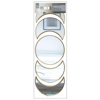 The Home Deco Factory HD0460, Decorative Wall Mirror in The Shape of a Crescent Moon, Gold Finish, modern and elegant Design, Perfect for Living Room or Bedroom, Size 60x30