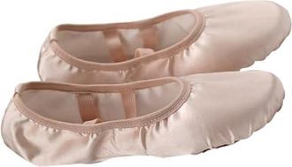 Yardwe Chaussures De Danse De Ballet en Satin Extensible pour Femme Semelle Souple Confortable Pointure 37 Usage Gymnastique Et Yoga