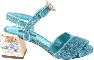 Dolce & Gabbana Femme, Chaussures, Bleu, Taille: 35 EU Sandalo Heeled Sandales