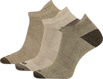 Merrell Herren 3er-Pack, solide meliert, niedrig geschnitten Wandersocken, Olivgr&uuml;n, Sortiert, M/L