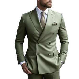 Generic Costume de mariage 2 pièces pour homme - Grande taille - Double boutonnage - 6 boutons - Smoking daffaires formel pour marié - Occasions spéciales, 2,