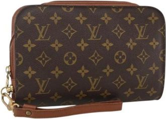 Louis Vuitton Sac pochette en toile Pre-owned - Femme - Pre-owned - Brun - Taille: ONE Size