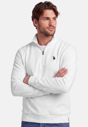 U.S.Polo Association Stehkragenpullover USNiico - Herren Half-Zip Pullover mit Logo-Stickerei Weiche Baumwollmischung, sportlich-elegantes Design und hoher Komfort