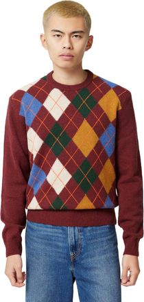 GANT Herren Argyle C-Neck Pullover, Winter Wine, S EU