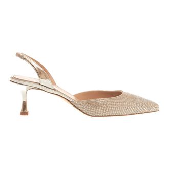 Ninalilou Silberne Kristall Strass Slingback Pumps - - Shoes - Damen - Beige - 37 1/2 EU