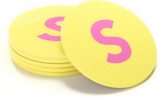 Luna Via Untersetzer Letters, A-Y, Hochwertige Keramik (S Gelb-Altrosa)