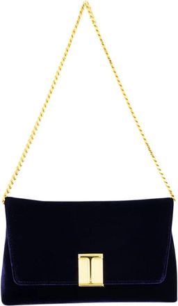 Tom Ford Femme, Sacs, Bleu, Taille: ONE Size Velvet Mini Shoulder Bag