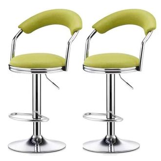 Generic Set mit 2 H&ouml;henverstellbaren Barhockern mit 360&deg;-Drehfunktion, Gepolstertem Kunstlederbezug und R&uuml;ckenlehne f&uuml;r Esszimmer und Bar, 60-80 cm