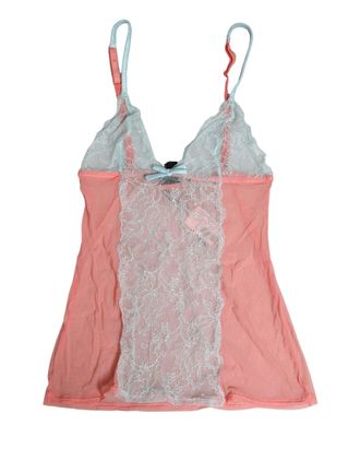 Roberto Cavalli Womens Multicolor Sheer Lace Lingerie Chemise Top Underwear