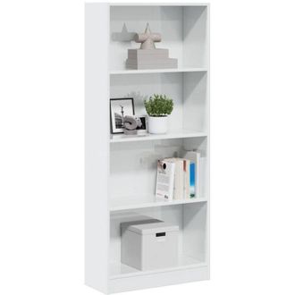 vidaXL B&uuml;cherregal Hochglanz-Wei&szlig; 60x24x143 cm Holzwerkstoff - Vidaxl