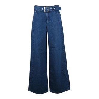 Karl Lagerfeld Jean large &agrave; ceinture - Femme - Jeans - Bleu - Taille: W28