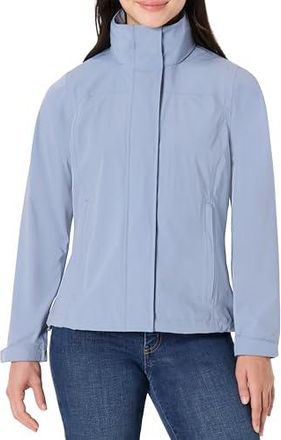 Amazon Essentials Veste de Pluie Imperméable, Légère et Compressible, Coupe Classique Femme, Bleu Grisé, XXL