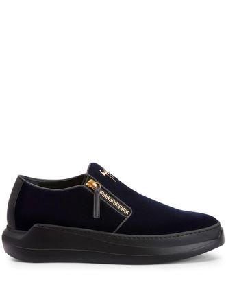 Giuseppe Zanotti Conley Slip-On-Sneakers aus Samt - Blau