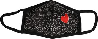 Dolce & Gabbana DG Herz-Print Gesichtsmaske - - Accessories - Herren - Schwarzk - ONE SIZE