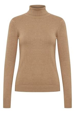 b.young BYMmorla Pull &agrave; col roul&eacute; en tricot pour femme avec col roul&eacute; et poignets c&ocirc;tel&eacute;s Coupe ajust&eacute;e, Sepia Tint Melange (1713141), L