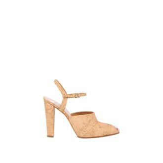 Moschino Femme, Chaussures, Beige, Taille: 38 EU Escarpins Slingback en Cuir de Veau Imprim&eacute;
