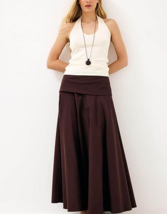 NA-KD jupe longue marron