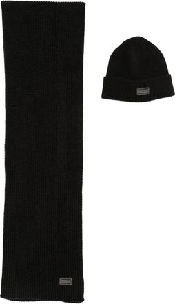Barbour Sweeper Legacy Logo-patch Scarf And Beanie Hat Set
