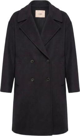 Twinset Manteau Oversize Double-Boutonnage - Femme - Manteaux - Noir - Taille: 40 FR