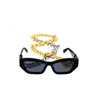 Stella McCartney Dicke Cat-Eye-Sonnenbrille mit goldenen Nieten - - Accessories - Damen - Schwarzk - 54 MM