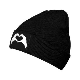 Generic Mains Formant Un Coeur Femme Homme Bonnets Tricot&eacute; Respirant Bonnet De P&ecirc;cheur Classique Bonnet De Trawler pour Course &Agrave; Pied Casque Moto Le Quotidien