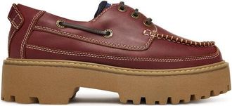 Tommy Jeans Halbschuhe Archive 01 Boat Shoe Leather EN0EN03003 Dunkelrot
