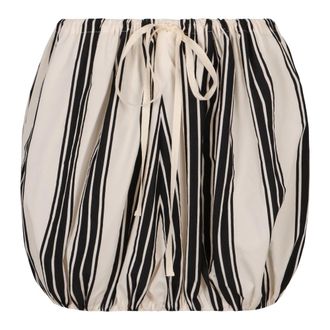 Philosophy di Lorenzo Serafini Gestreifter Minirock aus Baumwolle mit Tunnelzug - - Skirts - Damen - Beige - 2XS