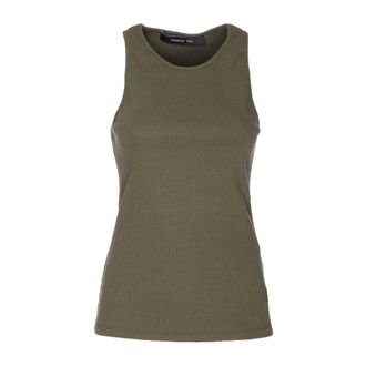 Federica Tosi Femme, Tops, Vert, Taille: 40 FR Canotta Jersey &agrave; Costines