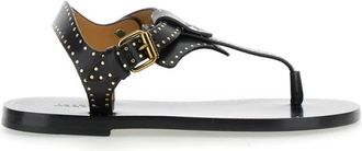 Isabel Marant Schwarze Ledersandalen mit Schnallenverschluss - - Shoes - Damen - Schwarzk - 36 EU