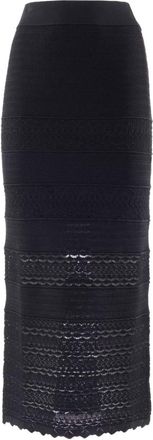 Nenette Femme, Jupes, Noir, Taille: 40 FR Jupe Midi en Tricot Dentelle de Viscose