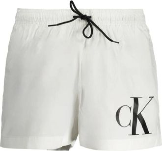 Calvin Klein Homme, Maillots de bain, Blanc, Taille: 2XL Maillot de bain blanc avec poches et logo