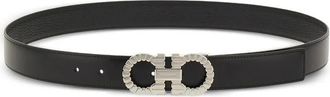 Ferragamo Homme, Accessoires, Noir, Taille: 95 CM Ceinture &agrave; boucle Gancini surpiqu&eacute;e